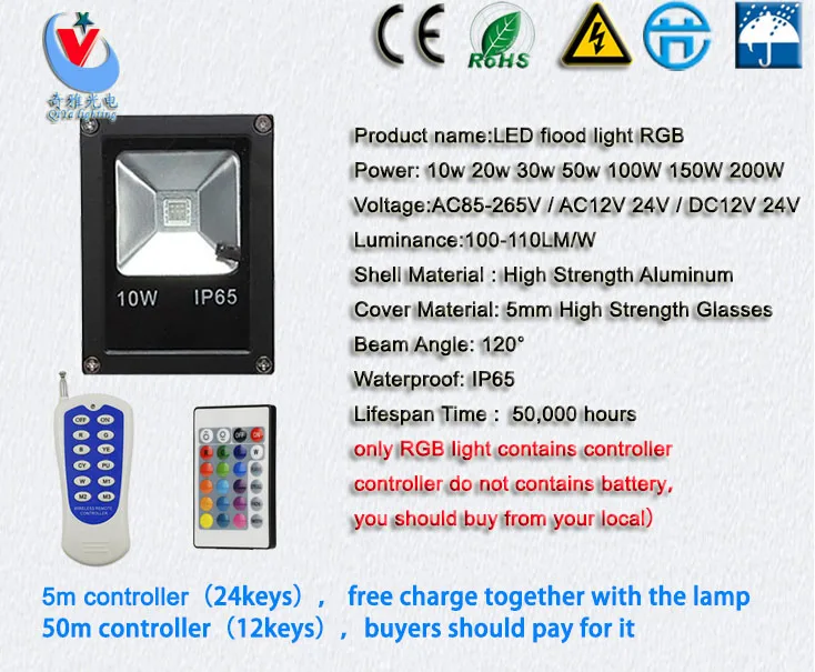 85-265V стиль RGB10w20w30w50w Водонепроницаемый RGB Рефлектор для ...