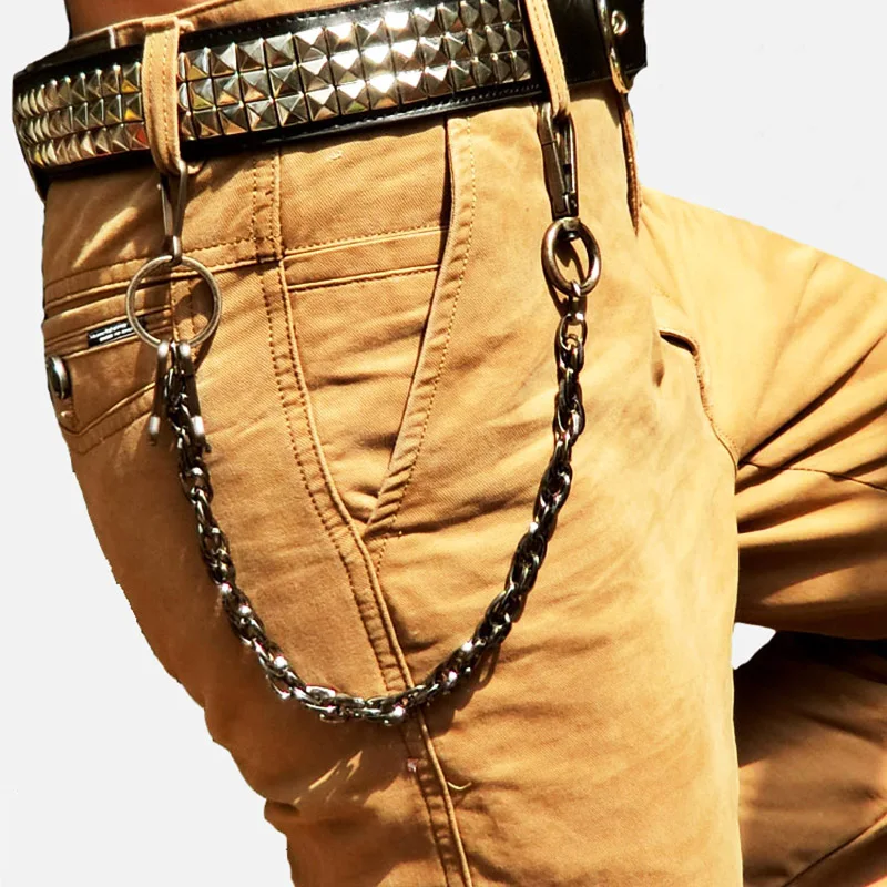 Hip Hop Punk Rock Metal Men Pants Chain Biker Motorcyle Waist Key Chain ...