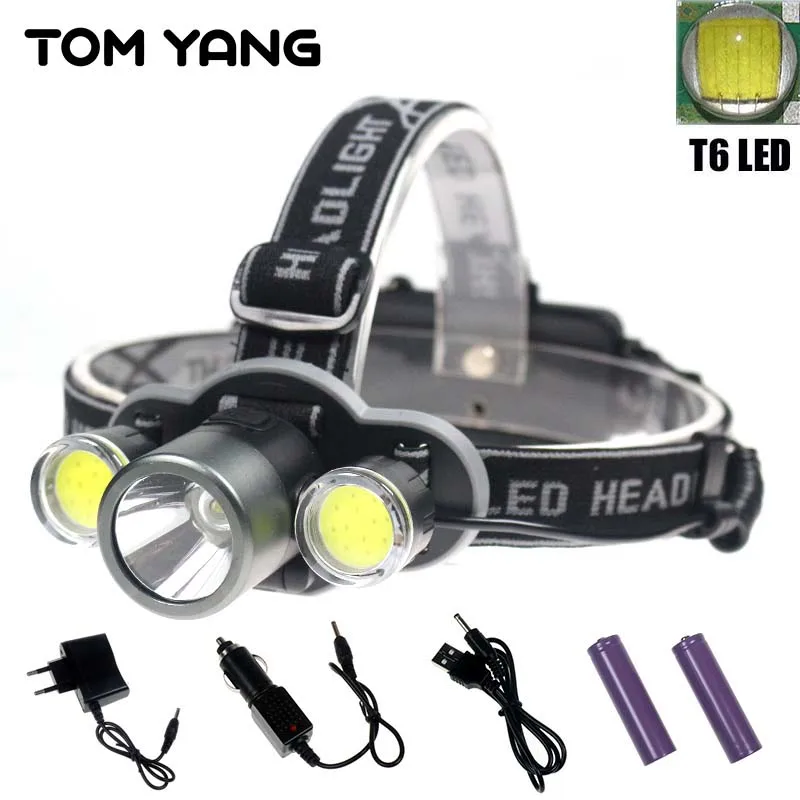 COB LED 18650 Battery Headlamp Headlight Cree T6 10000LM Powerful ...