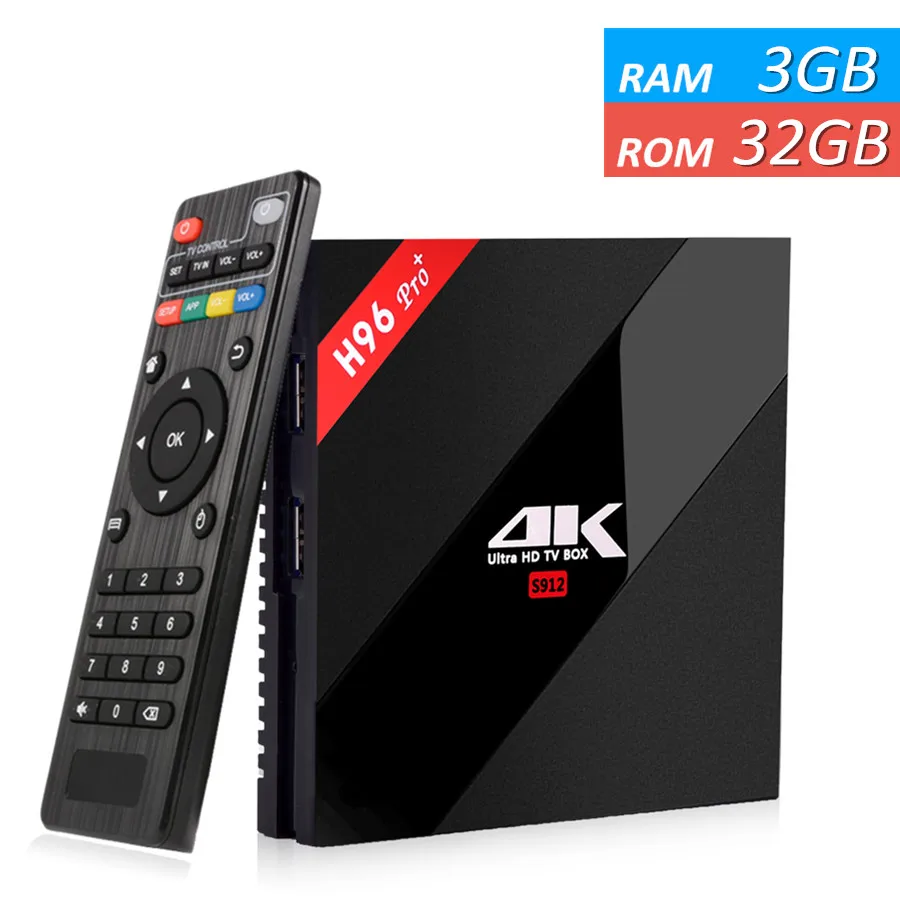 H96 PRO+ Plus Android 7.1 Smart TV Box Amlogic S912 Octa Core 3G/32G ...