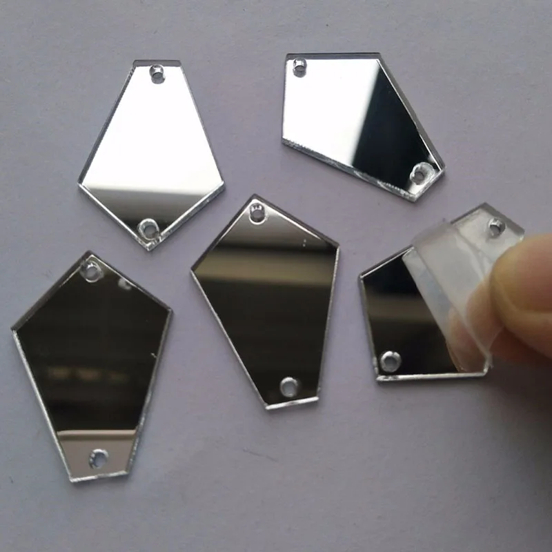 20pcs Sew On Acrylic Mirror Diamante beads Mirror Rhinestone Crystal ...