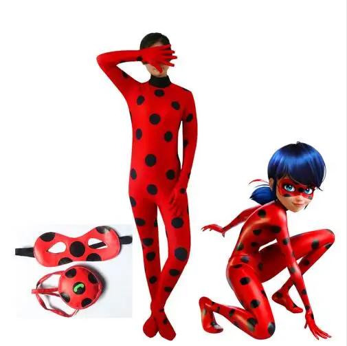 Ladybug Suit Cosplay Costumes Halloween Girls Marinette Ladybug ...