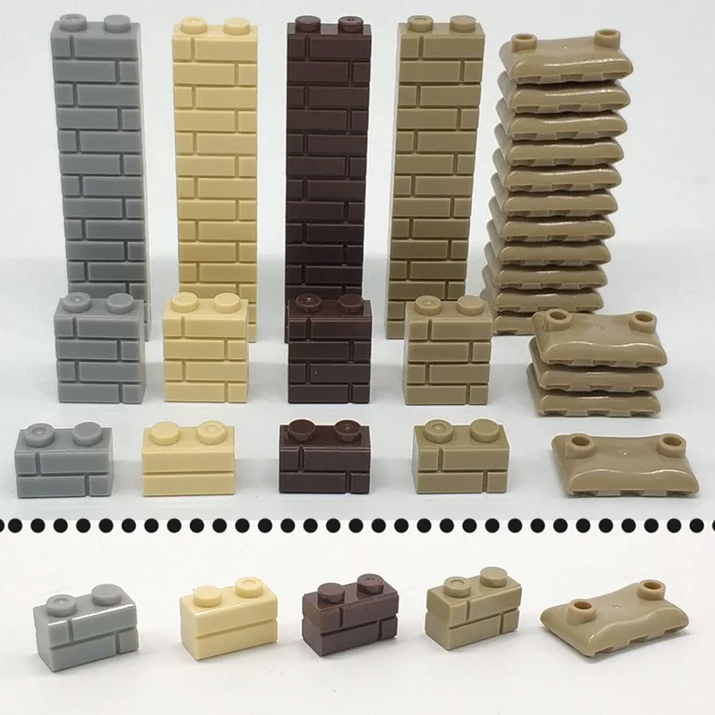 Diy City House Accessories Block Brick 1x2 Wall Brick Moc Military ...