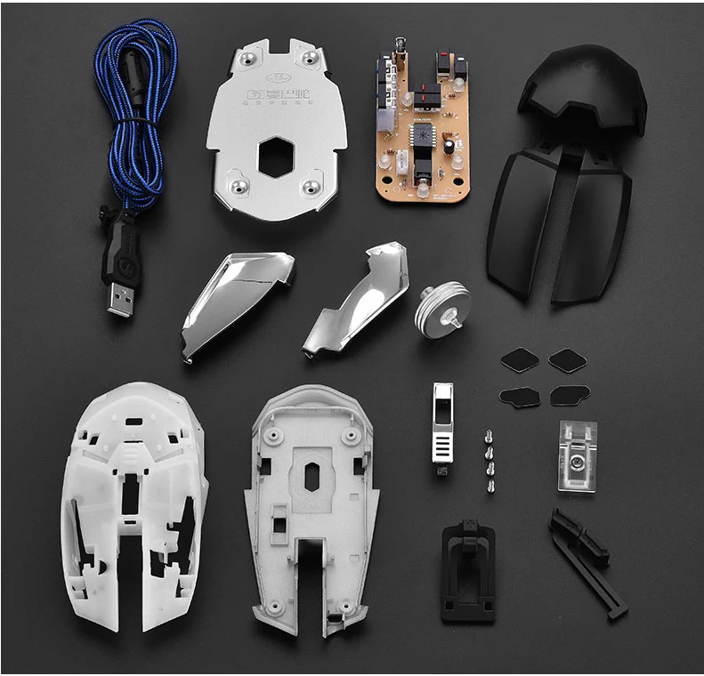 Darshion S10 Gaming Mouse 2400DPI 7 Buttons LED USB Optical Wired Metal Backlit Mouse ...