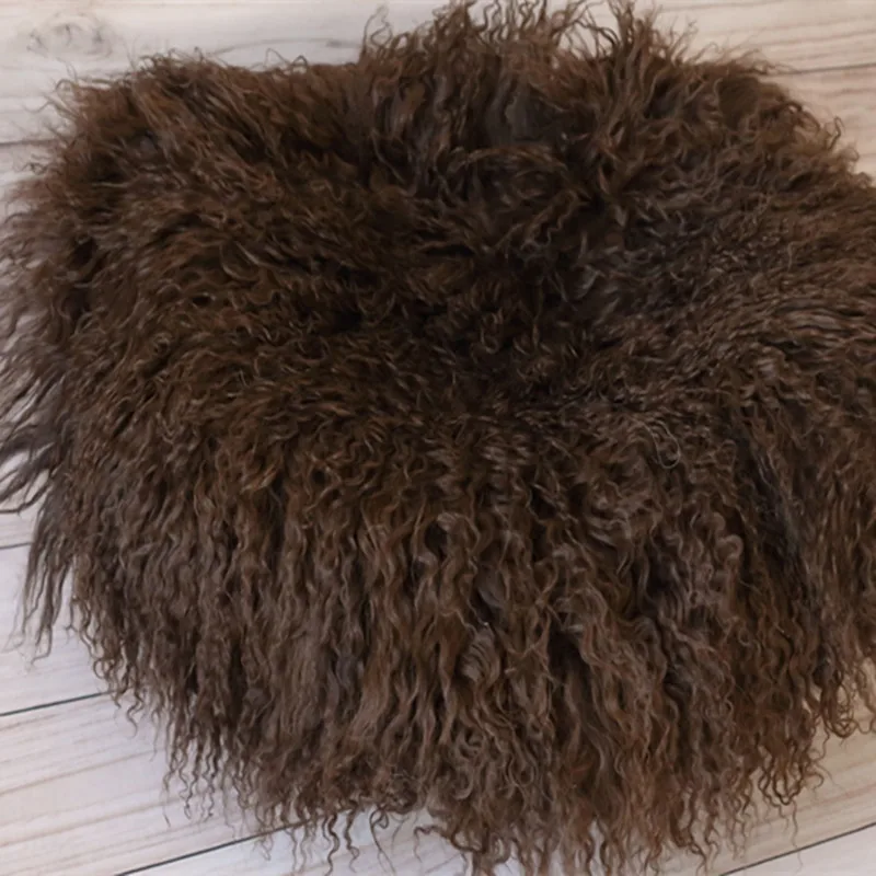 Chunky Wool Blanket Photography Prop Newborn Posing Fur Curly Lamb Rug ...