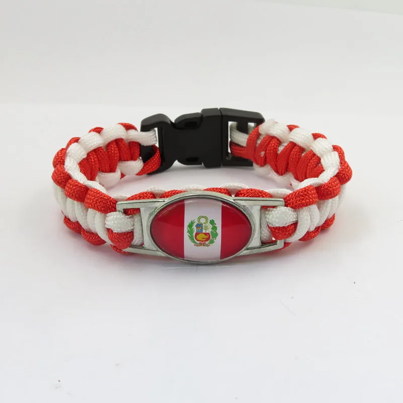 Fashion-Peru-Bracelet-Charm-Handmade-Peru-Flag-Symbol-Glass-Beads ...