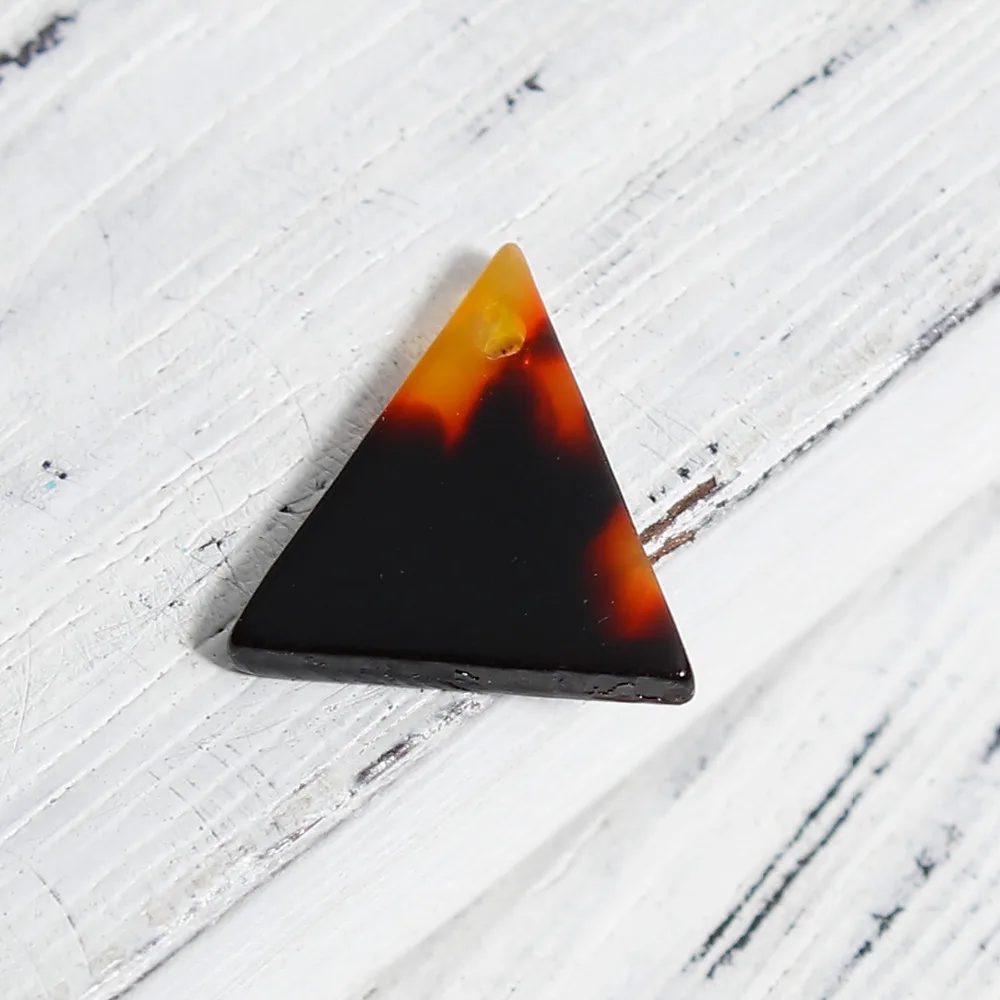 Doreen Box Resin Geometric Triangle Round Charms Pendants Tortoiseshell ...