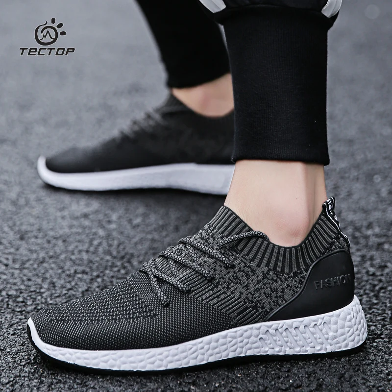 TECTOP Men's Walking Shoes Breathable Low cut Lace Mesh Sneakers Soft ...