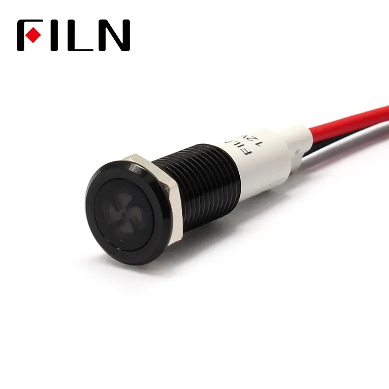 FILN 10mm Car dashboard fan symbol led red yellow white blue green 12v ...