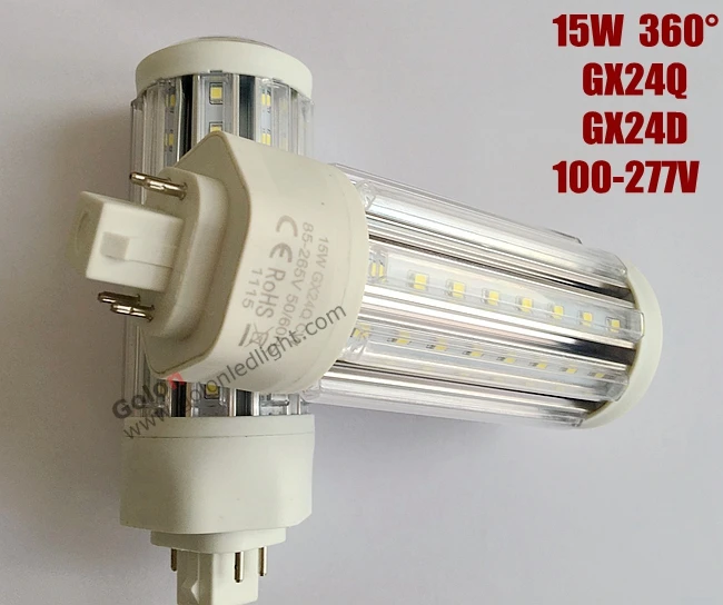 Gx24q 3 led light 15w 20W 30W replace PLT CFL bulbs gx24d E27 E26 120V ...