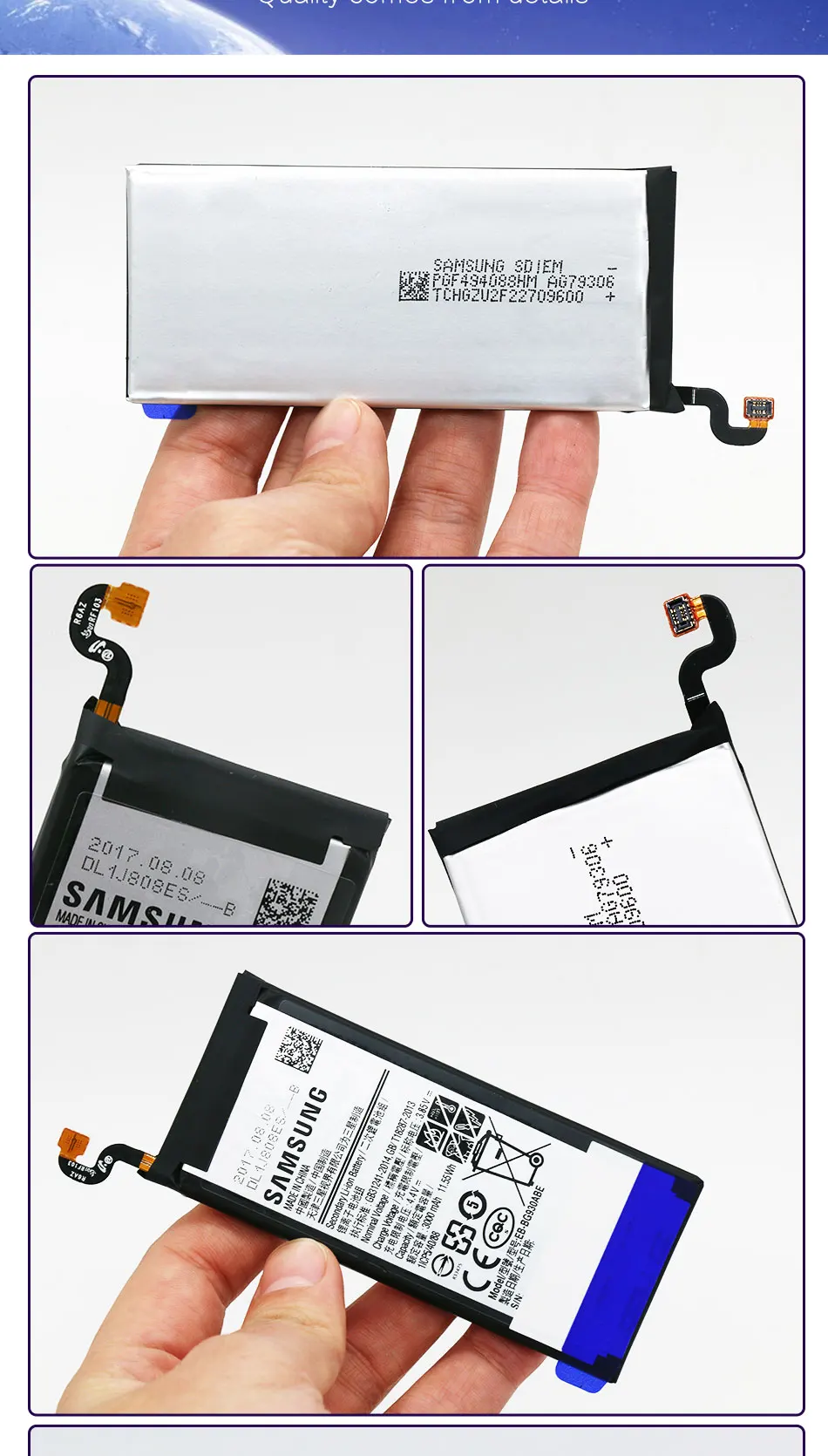 Оригинальная батарея samsung для samsung Galaxy S7 G930 G930F G930FD ...