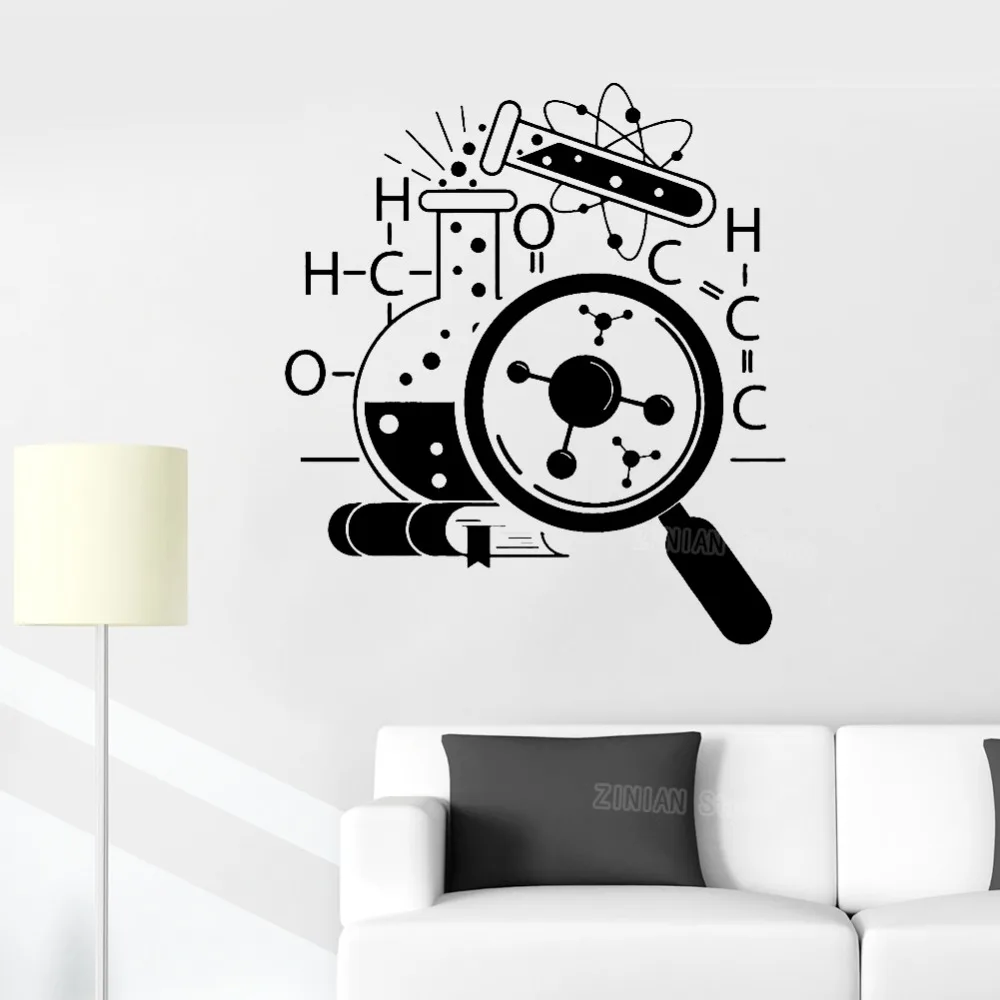 Science Chemistry Vinyl Wall Stickers Lab Decor Removable Wall Decal ...