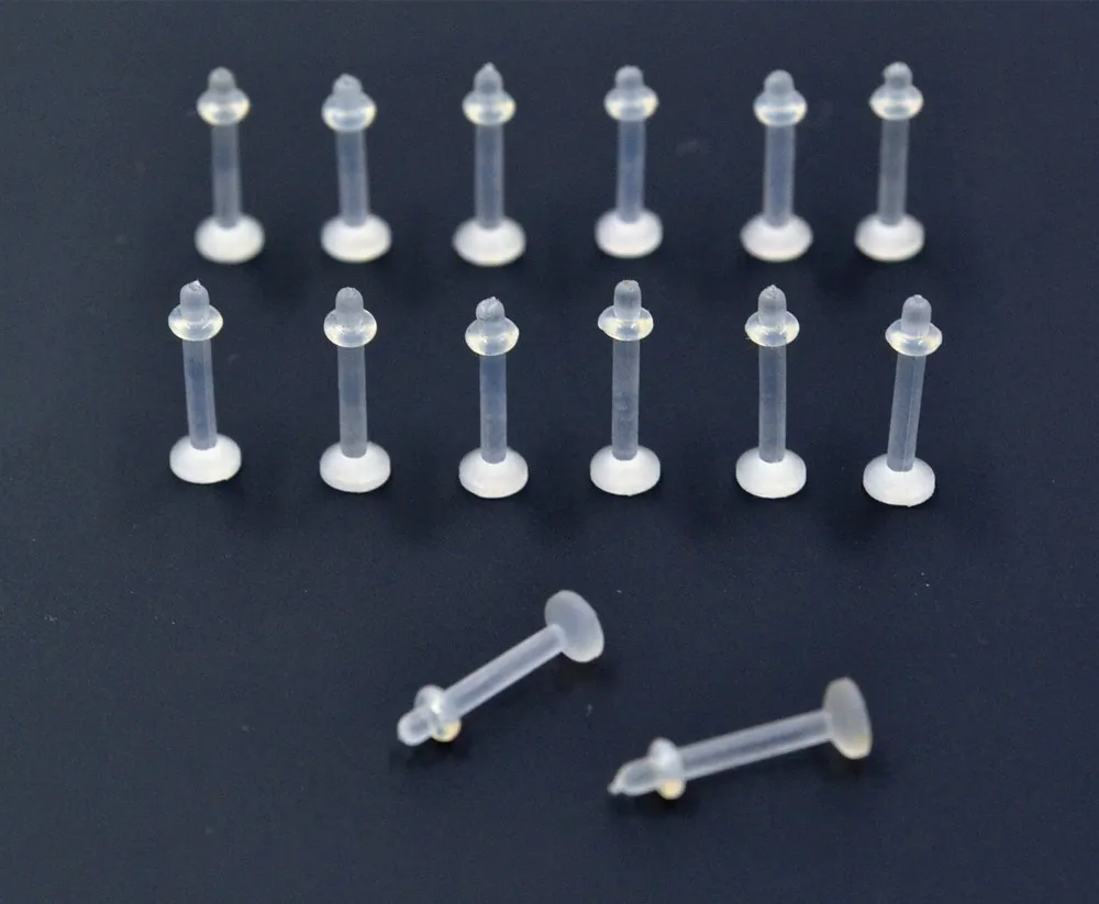 Free shippment LOT100pcs Body Piercing UV Flexible Retainer Lip Labret ...