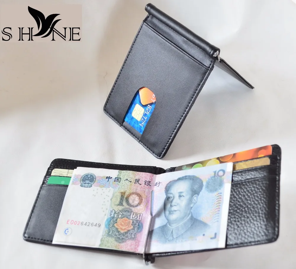 SHYNE leather Mens wallets Money clips, leather money clips for man ...