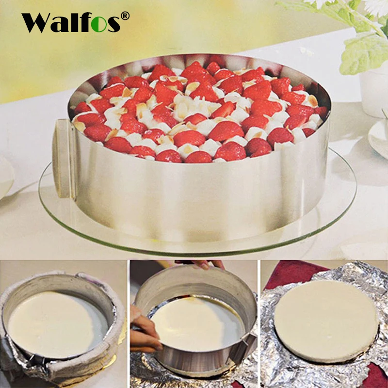 WALFOS-Food-Grade-Stainless-Steel-Adjustable-Cake-Pan-Retractable ...