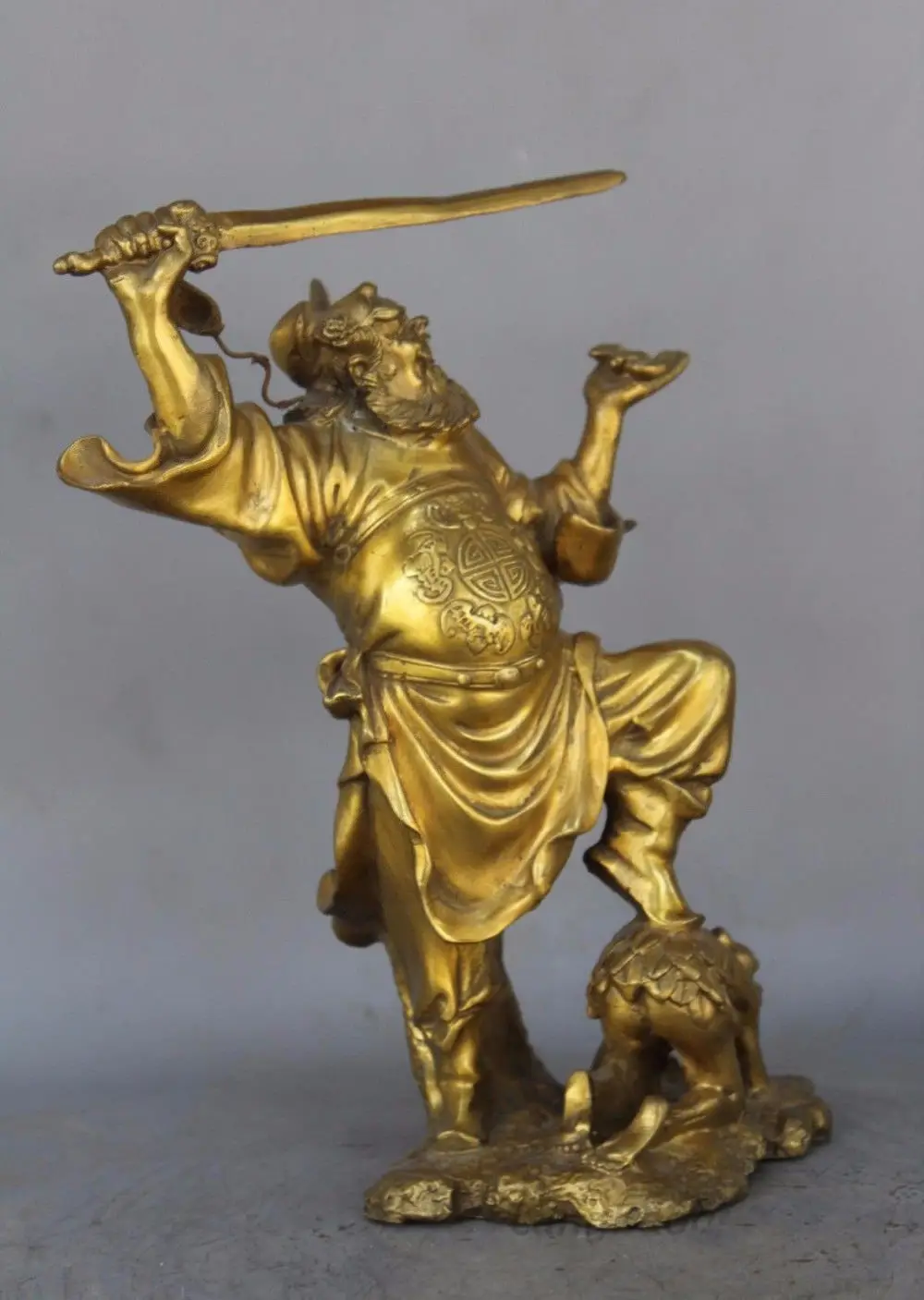 Chinese Pure Brass Zhong Kui ChungKuel God Catch Demon Devil Statue ...