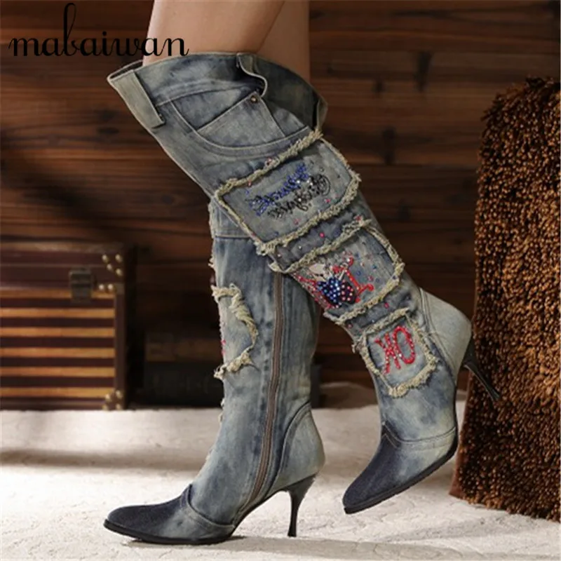 Online Buy Wholesale jean boots from China jean boots Wholesalers ...