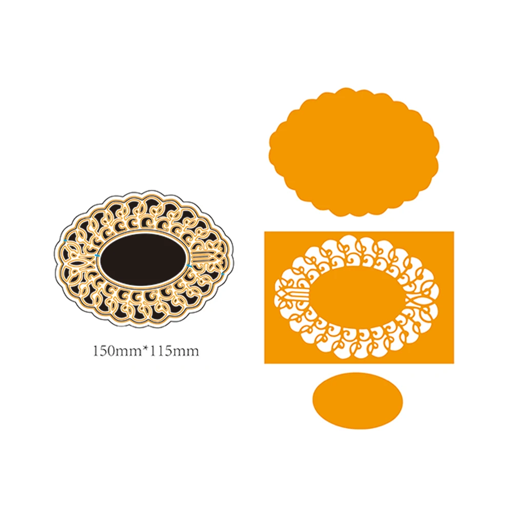 Lace Oval Frame Metal Cutting Dies for DIY Scrapbooking Embossing Paper ...