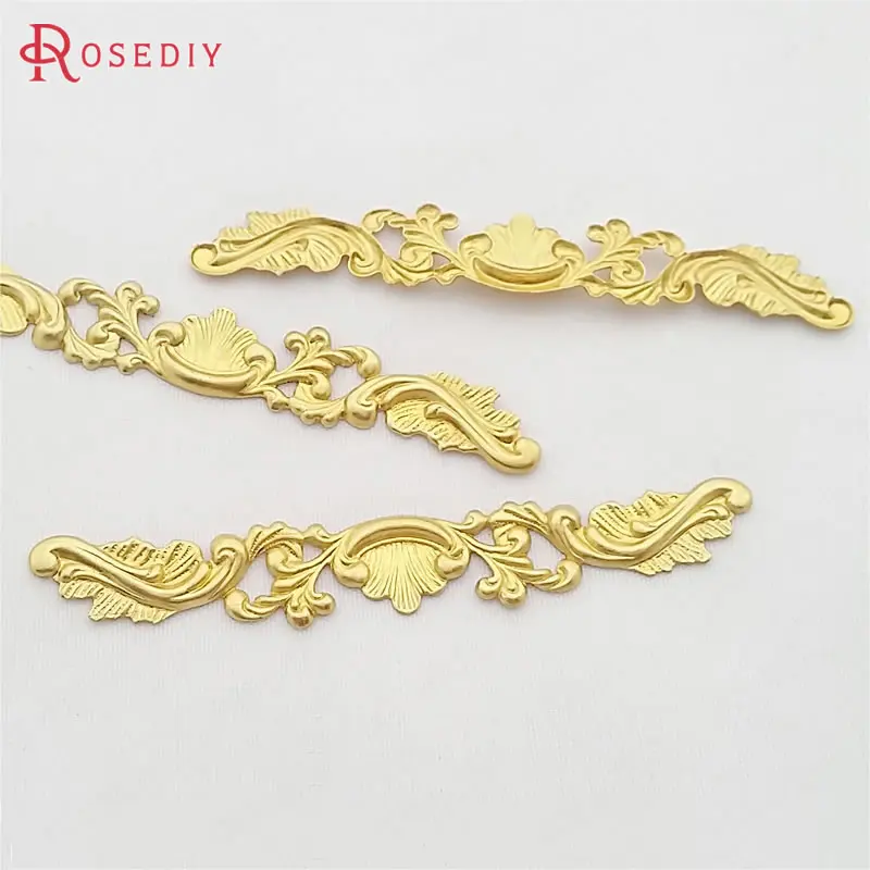 (30312 2)20PCS 75x11MM Not plated color Brass Decorative Spacer Stereo ...