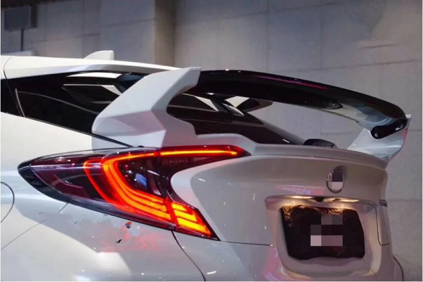 ABS / Carbon Fiber CAR REAR WING TRUNK SPOILER FOR Toyota C HR CHR 2016 ...