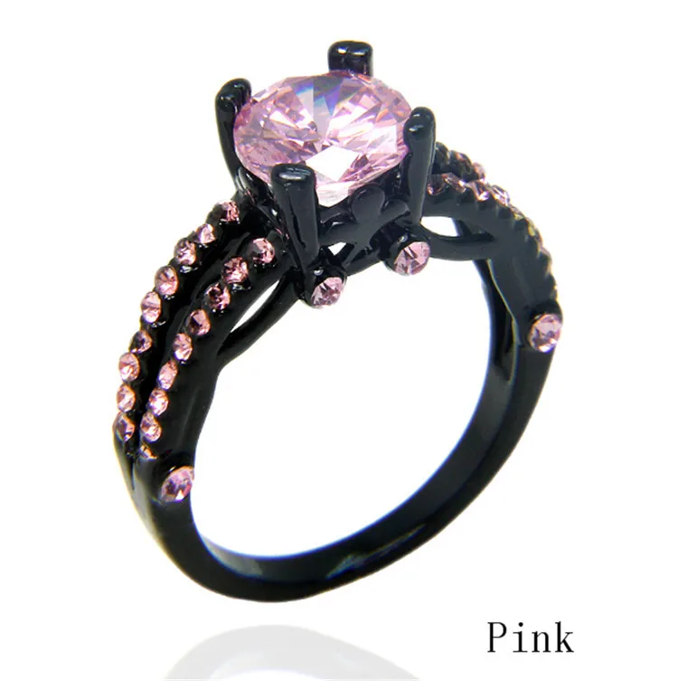 Turkish Wedding Engagement Rings For Women, Black Gold Filled ...