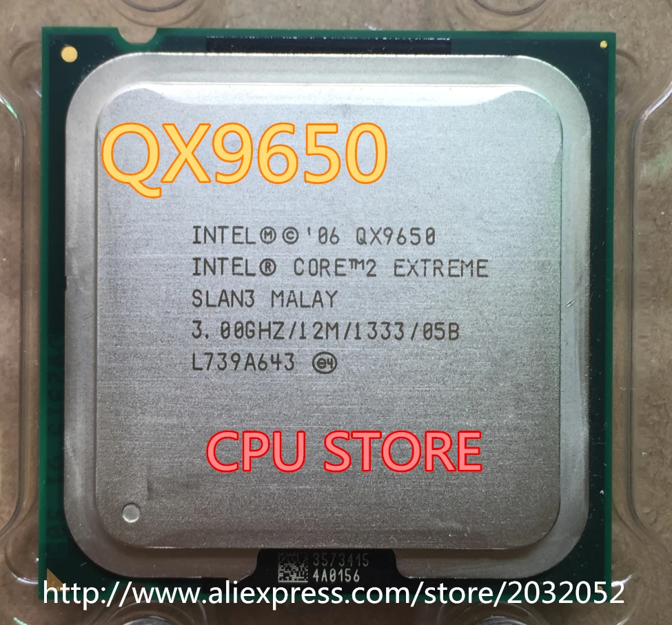 인텔 코어 2 익스트림 QX9650 CPU, LGA775, SLAN3, 45nm, 130W, 12M, FSB1333 작동 100 ...