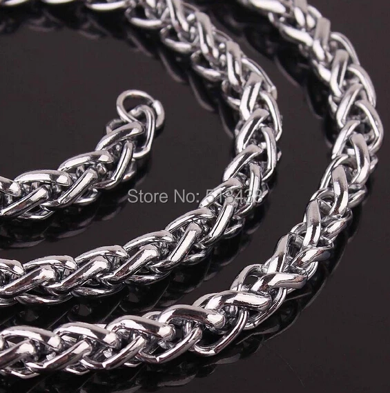 6mm-21-6-Stainless-Steel-Rope-Wheat-Braid-Chain-Link-Necklace-in-Women ...