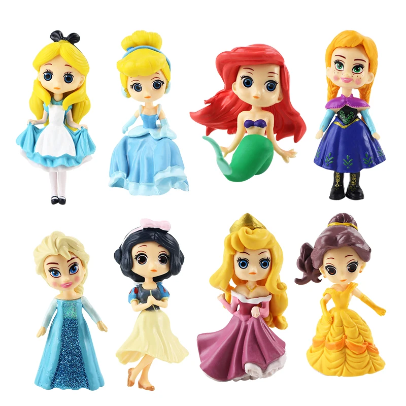 8pcs-lot-Princess-Figures-Snow-White-Belle-Alice-Anna-Elsa-Cinderella ...