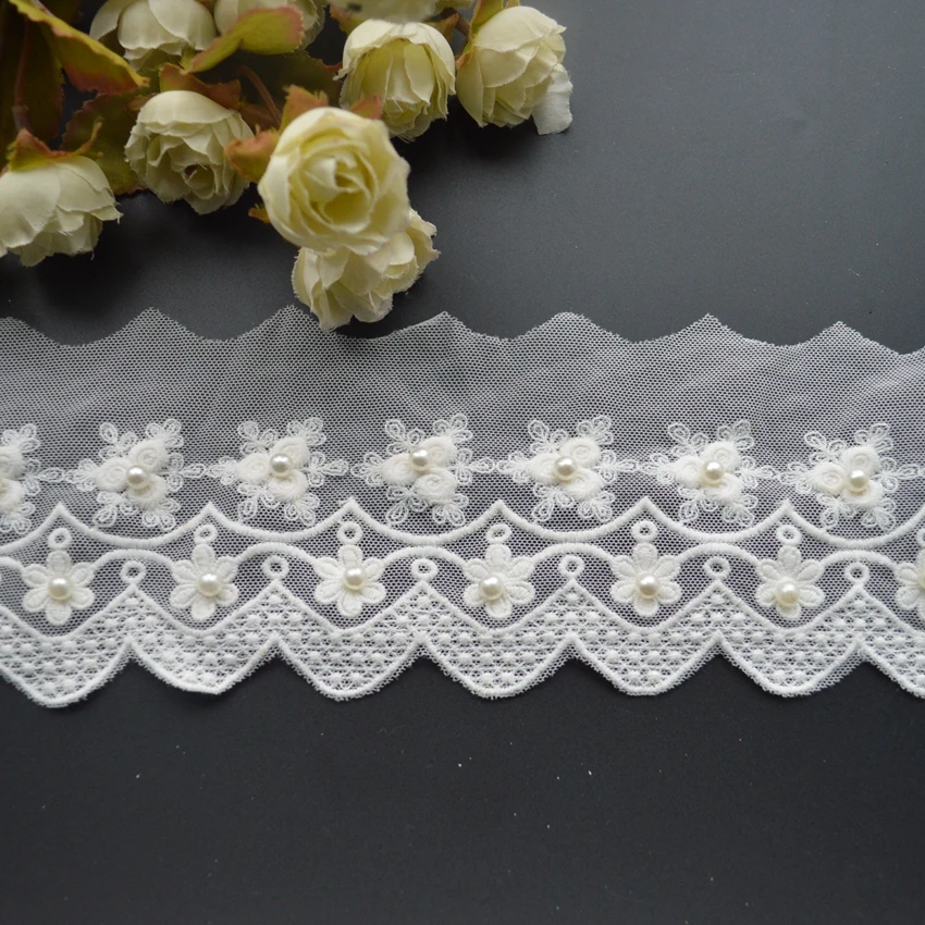 10cm wide pink lace trim collar lace DIY accessory beautiful lace 2 Y ...