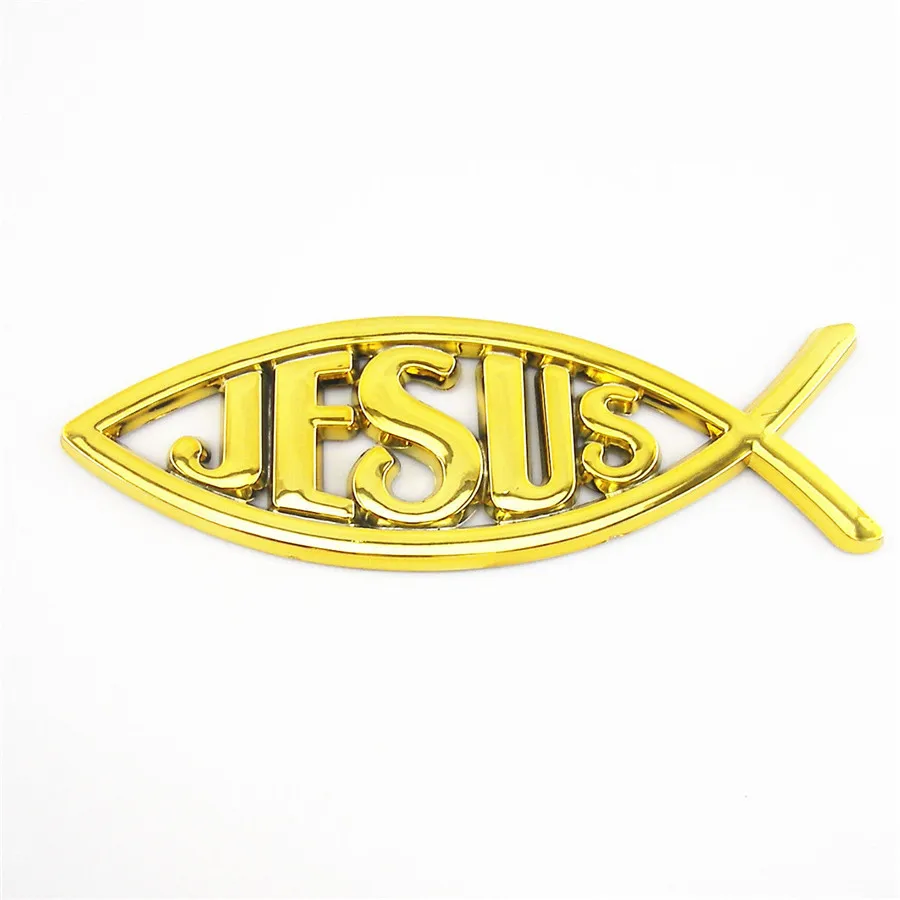 3D Silver / Red / Gold / Blue Jesus Christian Symbol Car sticker