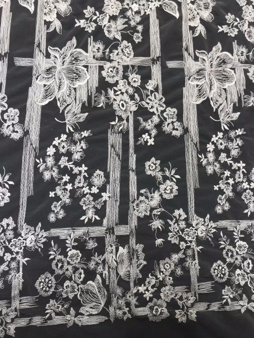 French Tulle Laces Fabric grey African Wedding French Lace Material ...