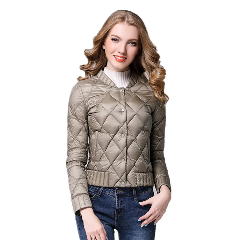 Women Winter Down Jackets Korean Slim Thin Warm Puffer Jacket Portable ...