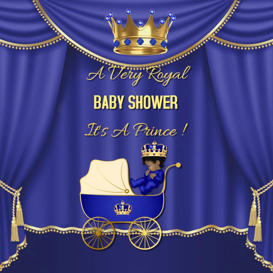 Photo Background Blue Little Prince Boy Royal Baby Shower Celebration ...