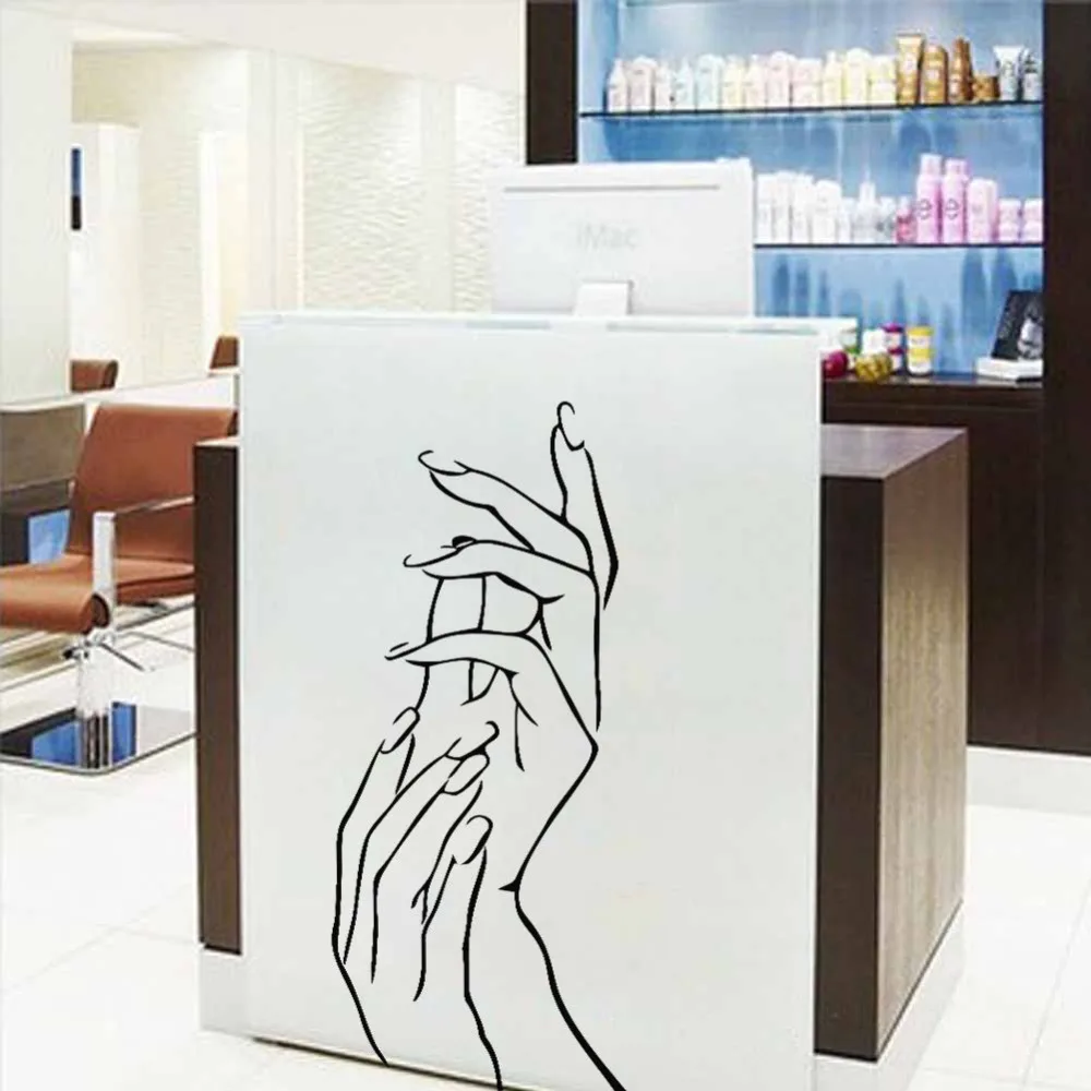 Woman Female Girl Hands Spa Manicure Beauty Salon Decor Vinyl Sticker ...