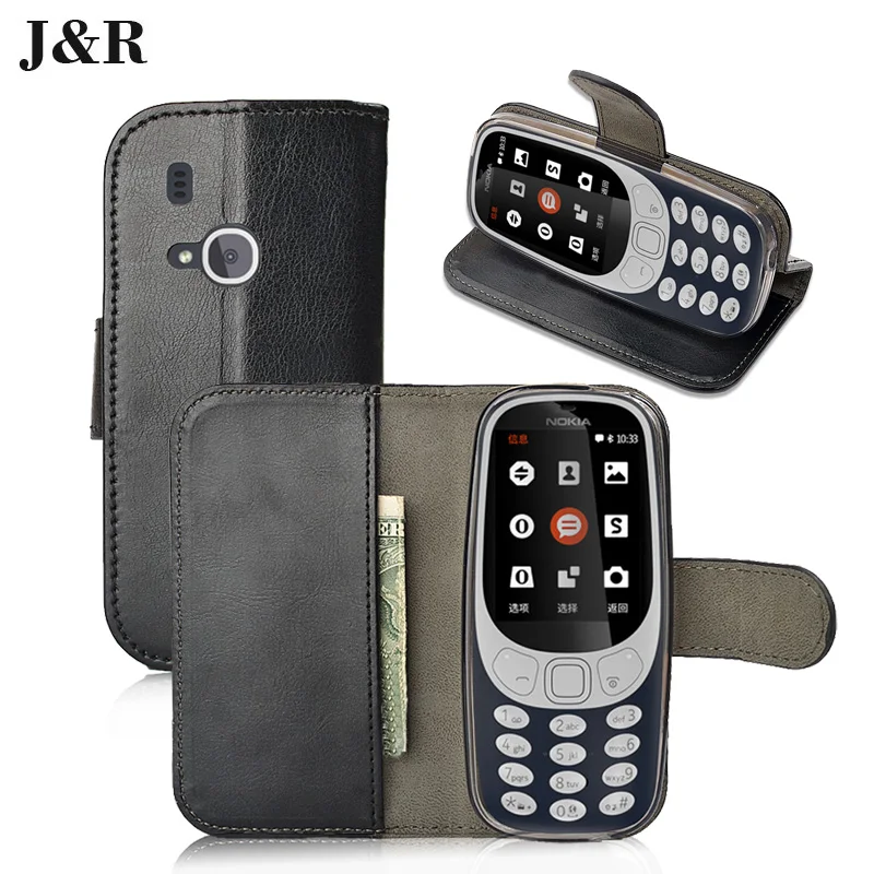 For Nokia 3310 Cases Luxury Wallet Flip Leather Stand Case Cover For