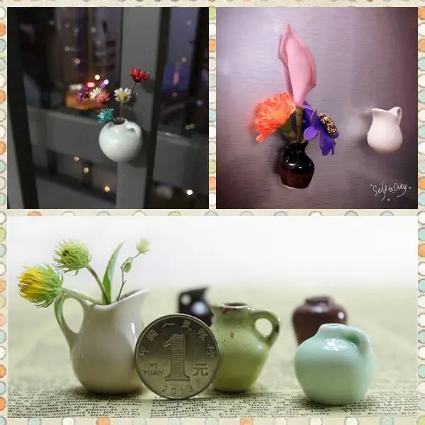 Free shipping Ceramics Vase Toy 5pcs/lot Flower decor Fridge DIY ...