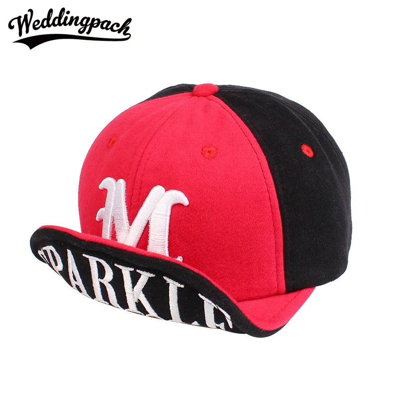 M Letter Women Baseball Caps SPARKLE Patchwork Lady Caps Autumn Winter ...