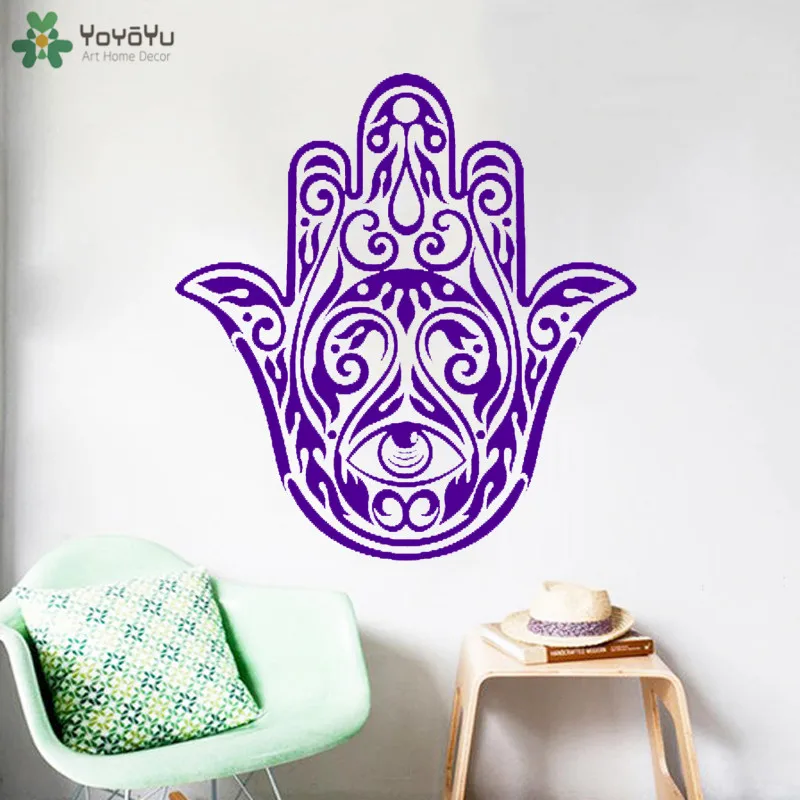 Yoyoyu Wall Decal Indian Buddha Hamsa Hand Vinyl Wall Stickers Interior ...