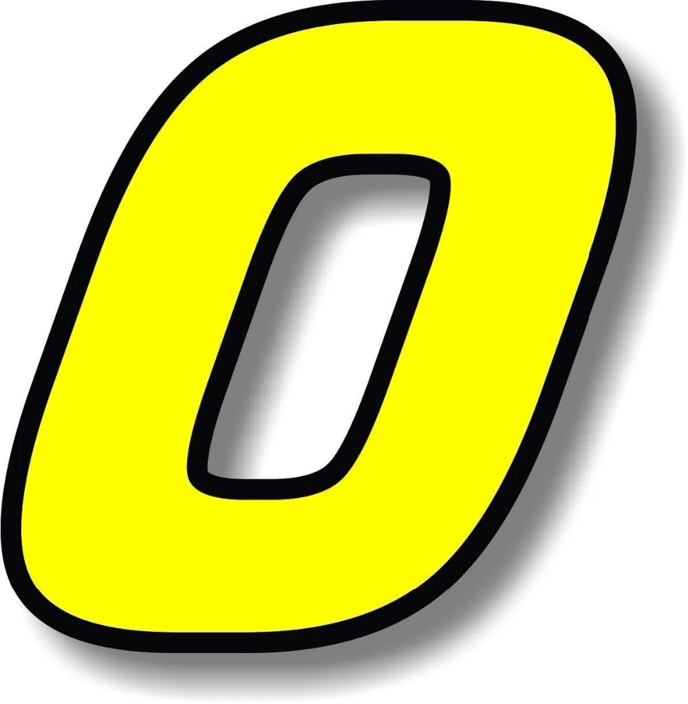 ETIE stickers Yellow 3 inch Race Numbers with black border vinyl ...