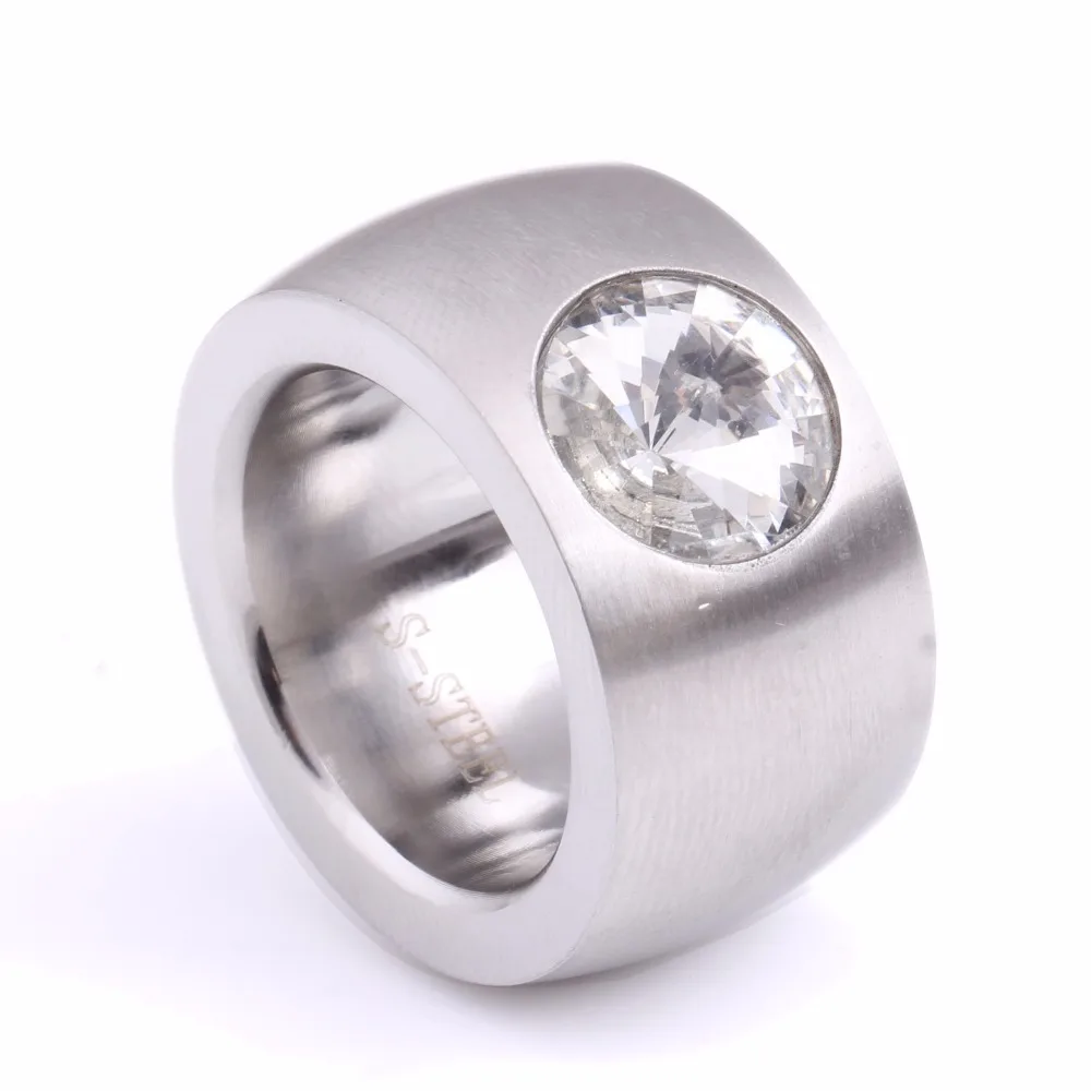 Luxury Large Rings For Women Stainless Steel Ring For Wedding Engage ...