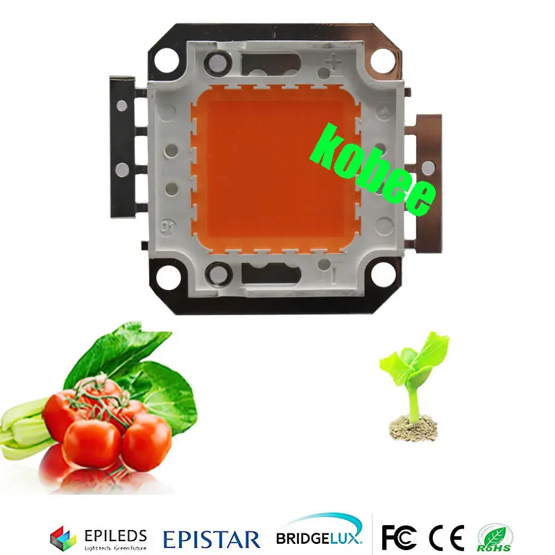 100 W LED Grow chip de luz de espectro completo 380 840nm led grow ...