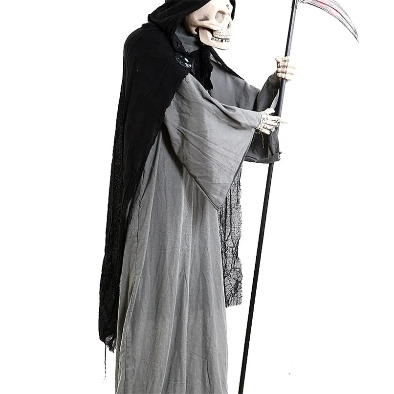 1.9m Big Size Standing Ghost with Sickle Induction Electric Grim Reaper ...