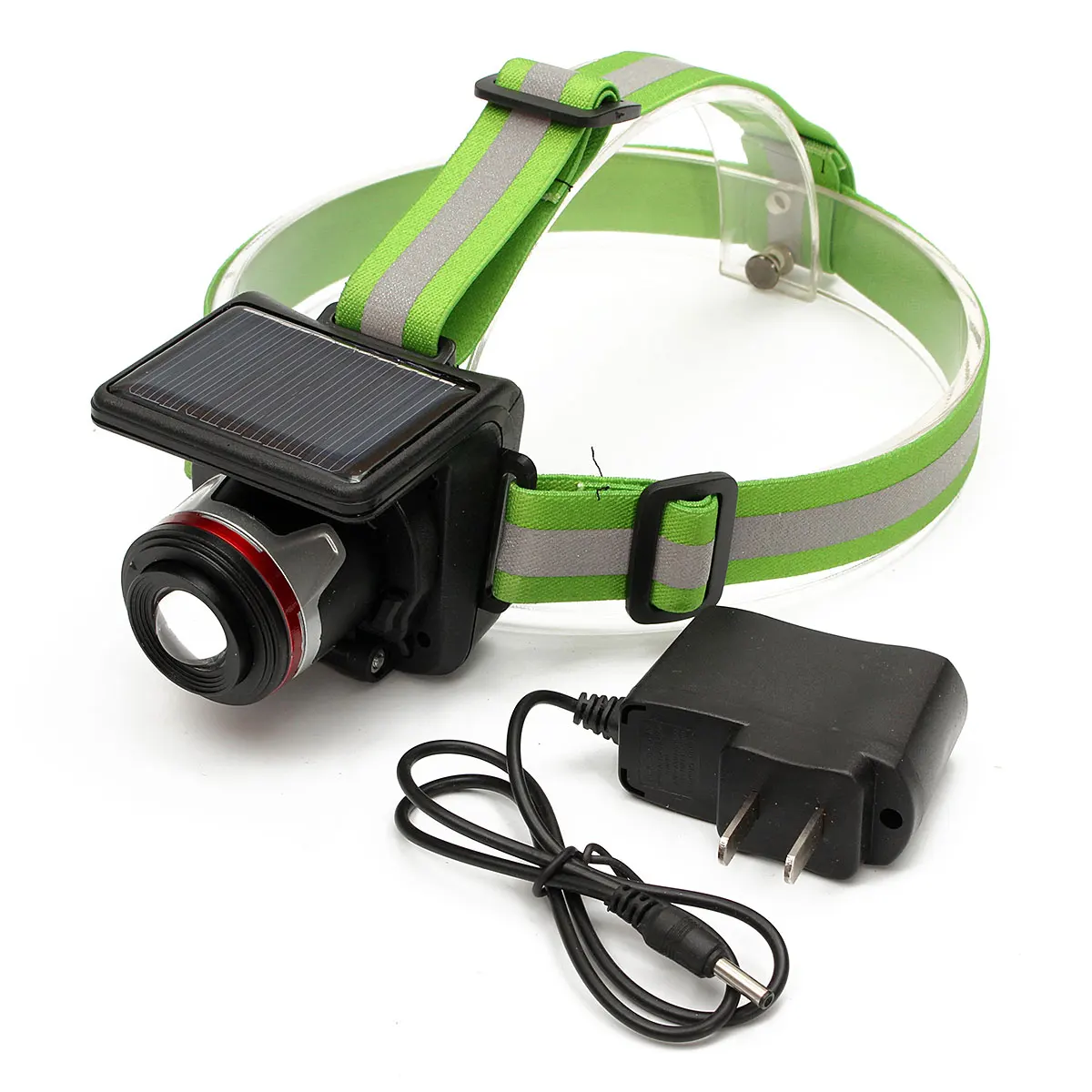 Elfeland 350lm 3 modes zoom 5W Solar charge headlight Rubber switch LED ...