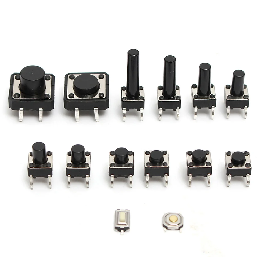140pcs 10 Types Momentary Tactile Switches Push Button Switch Micro SMD ...