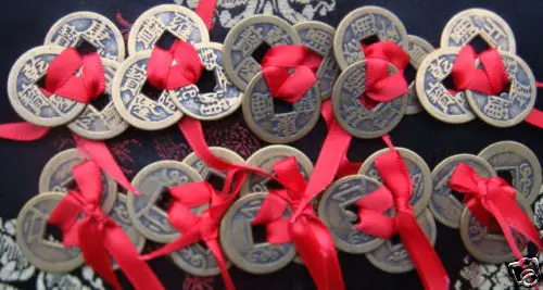 Chinese Emperor Coins (10 sets of 3 coins) - Feng Shui Charms