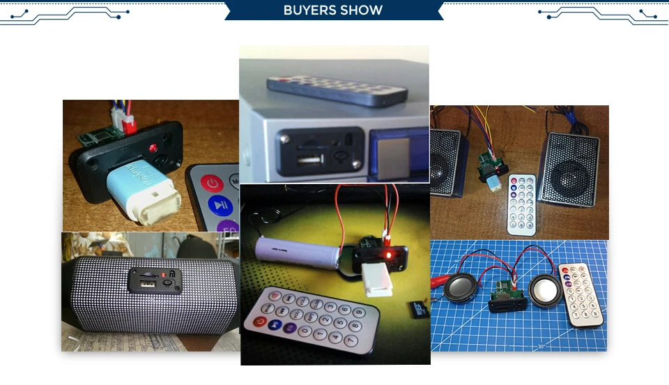 USB Amplifier Speaker Audio Board With Remote Control Wire Mini 5V MP3 ...