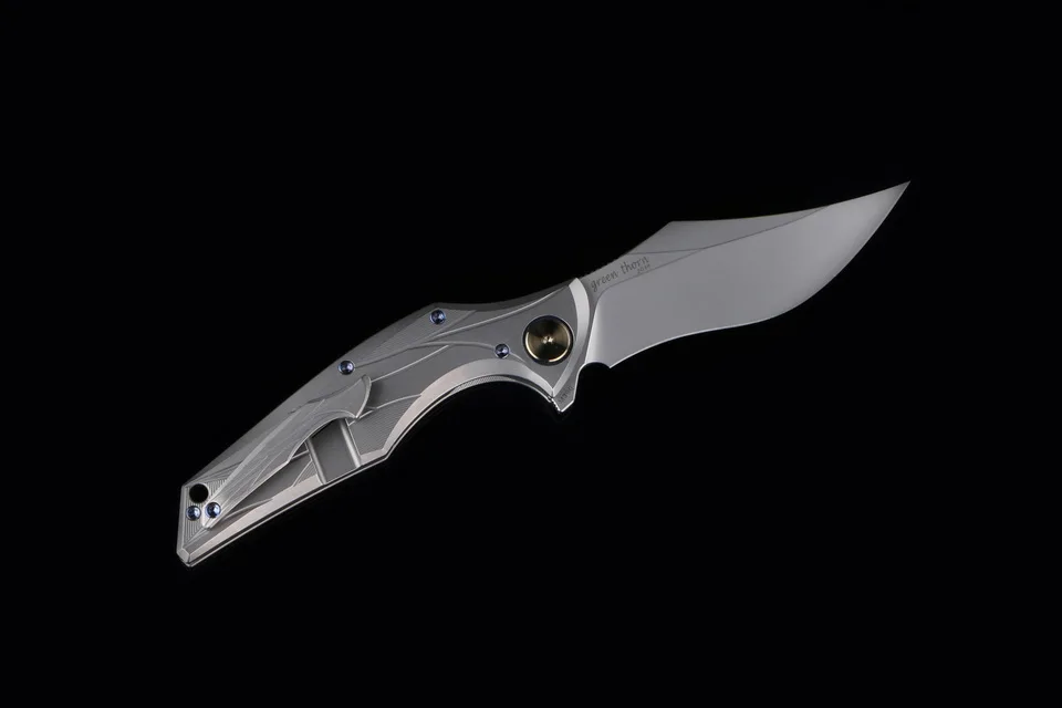 Review Green thorn original Yanyue folding knife M390 blade TC4 ...