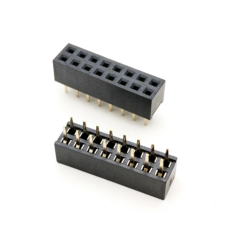 100pcs 2x8p 16pin 2.00 Mm Female Header Pin Headers Dual Row Straight ...