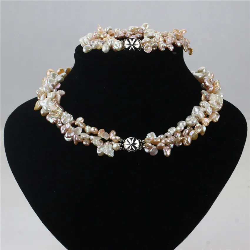 Snh Aaa 6mm Keshi Pearl Necklace And Bracelet 100 925 Sterling Silver