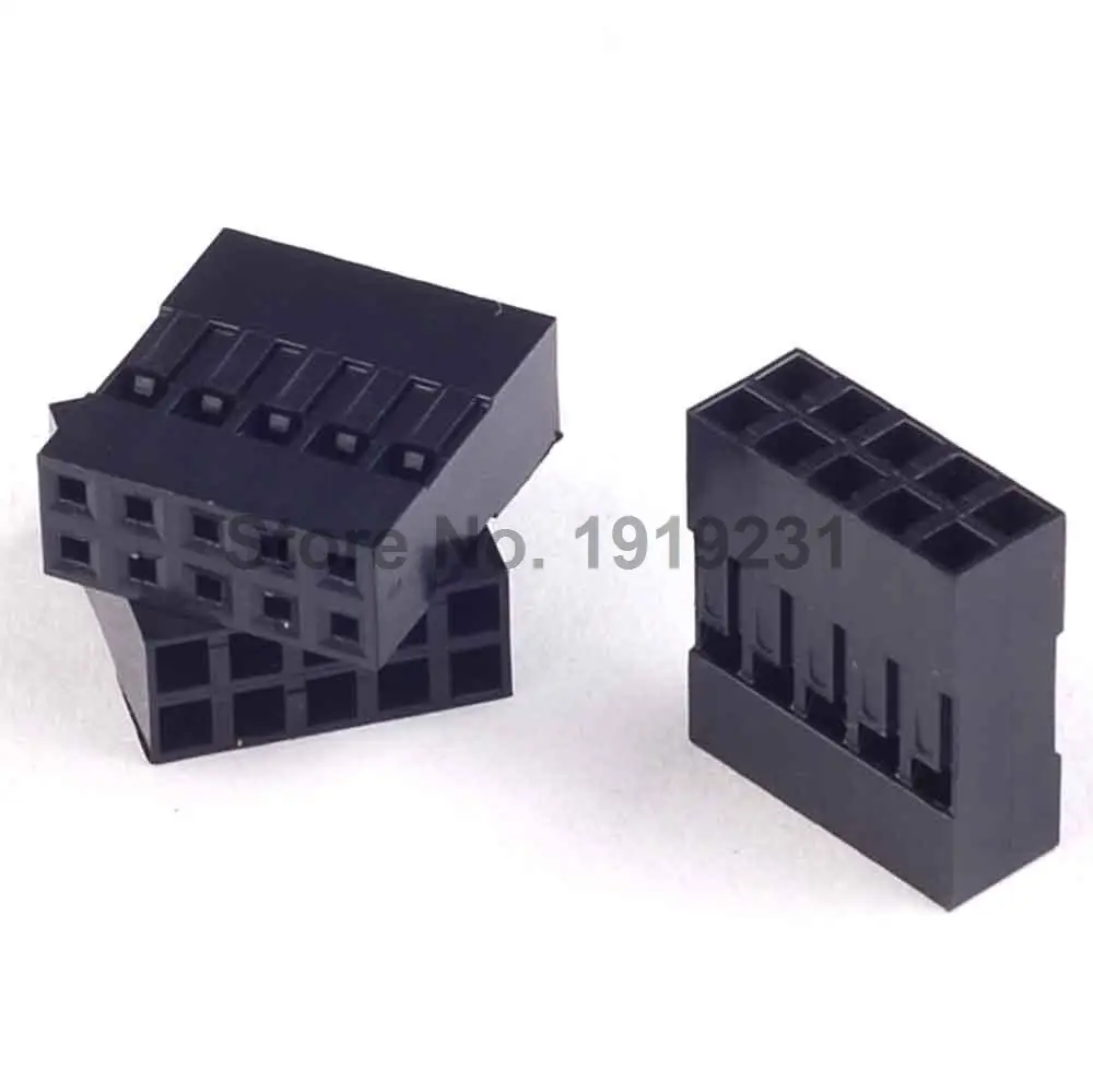 50 unidades de doble fila, 2x5P, 10P, 2,54mm, 2x5P, 2x5P, carcasa Dupont de plástico, carcasa de ...